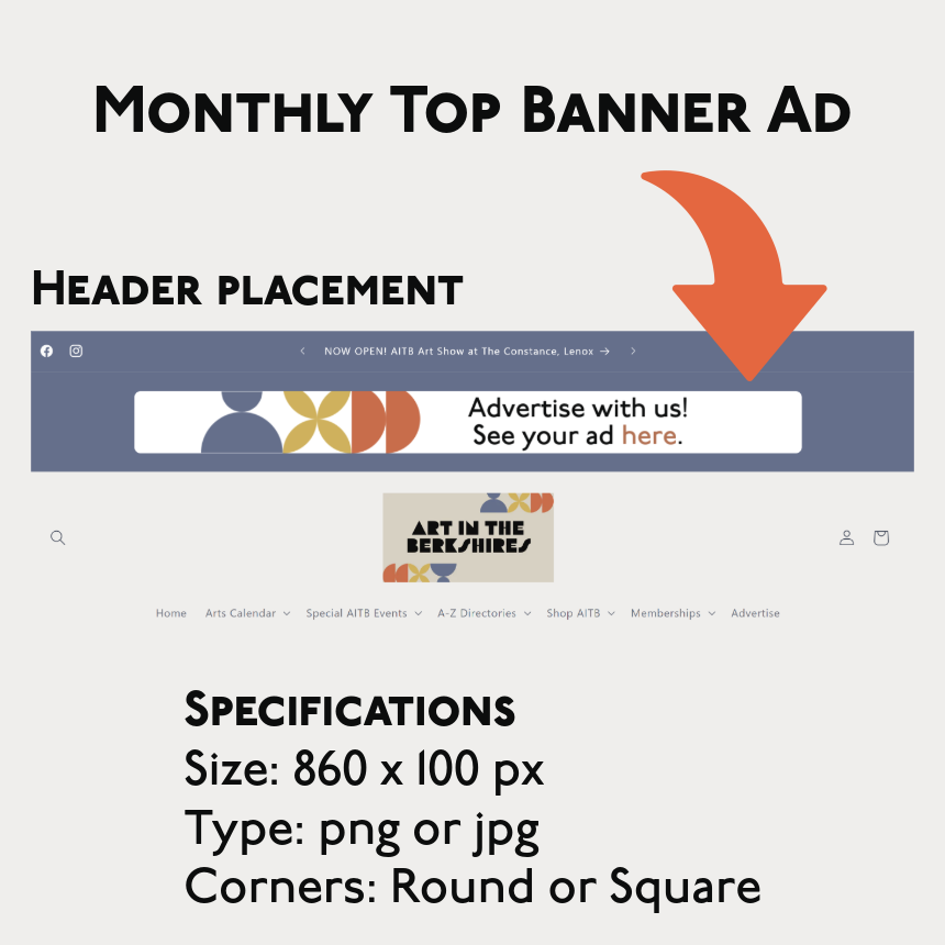Advertising - Website Top Banner Placement – Art in the Berkshires