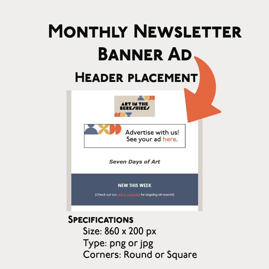 Advertising - Newsletter Top Banner Placement – Art in the Berkshires